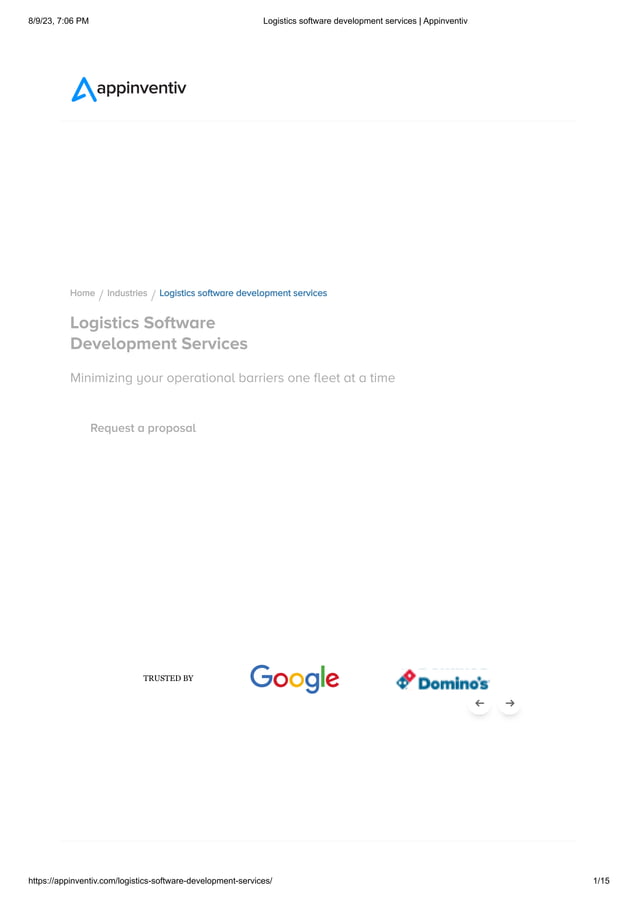 Logistics and transportation software development | PDF