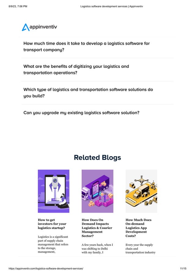 Logistics and transportation software development | PDF