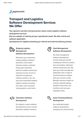 Logistics and transportation software development | PDF