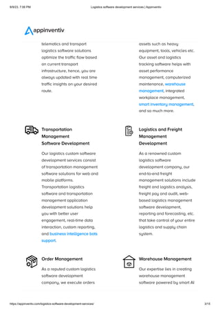 Logistics and transportation software development | PDF