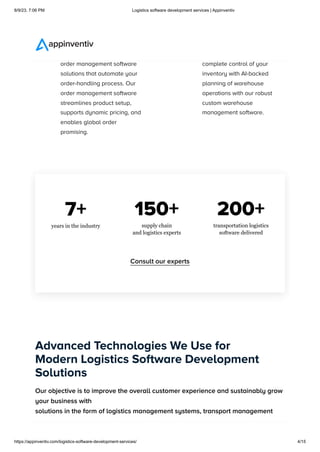 Logistics and transportation software development | PDF