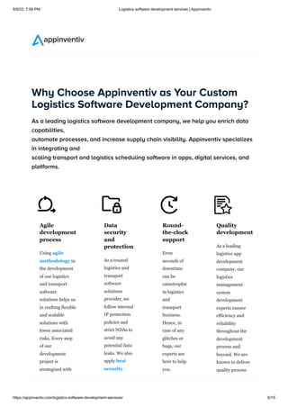 Logistics and transportation software development | PDF