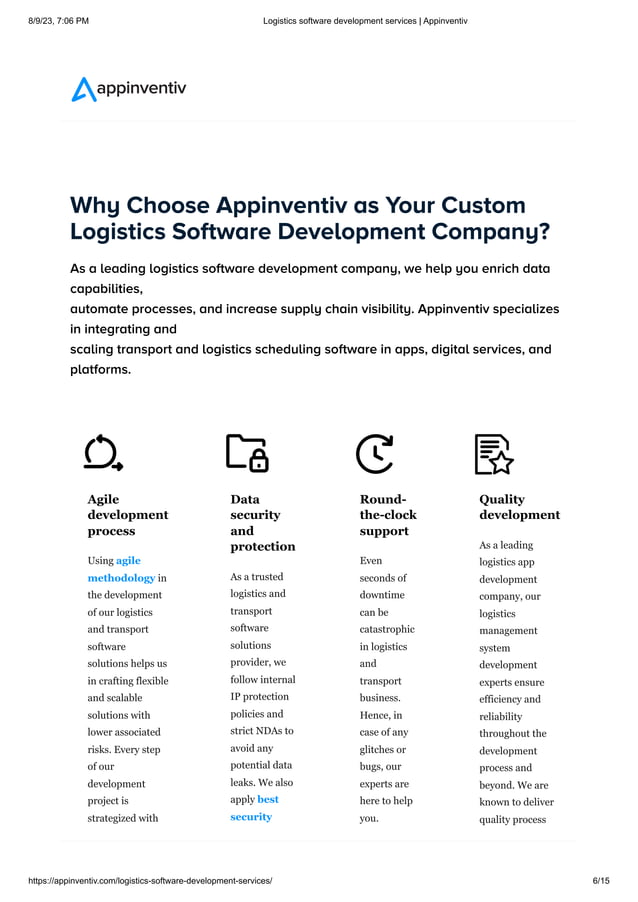 Logistics and transportation software development | PDF