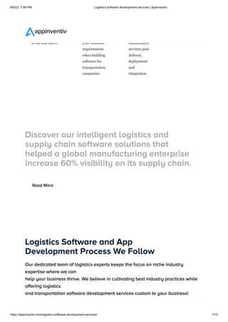 Logistics and transportation software development | PDF
