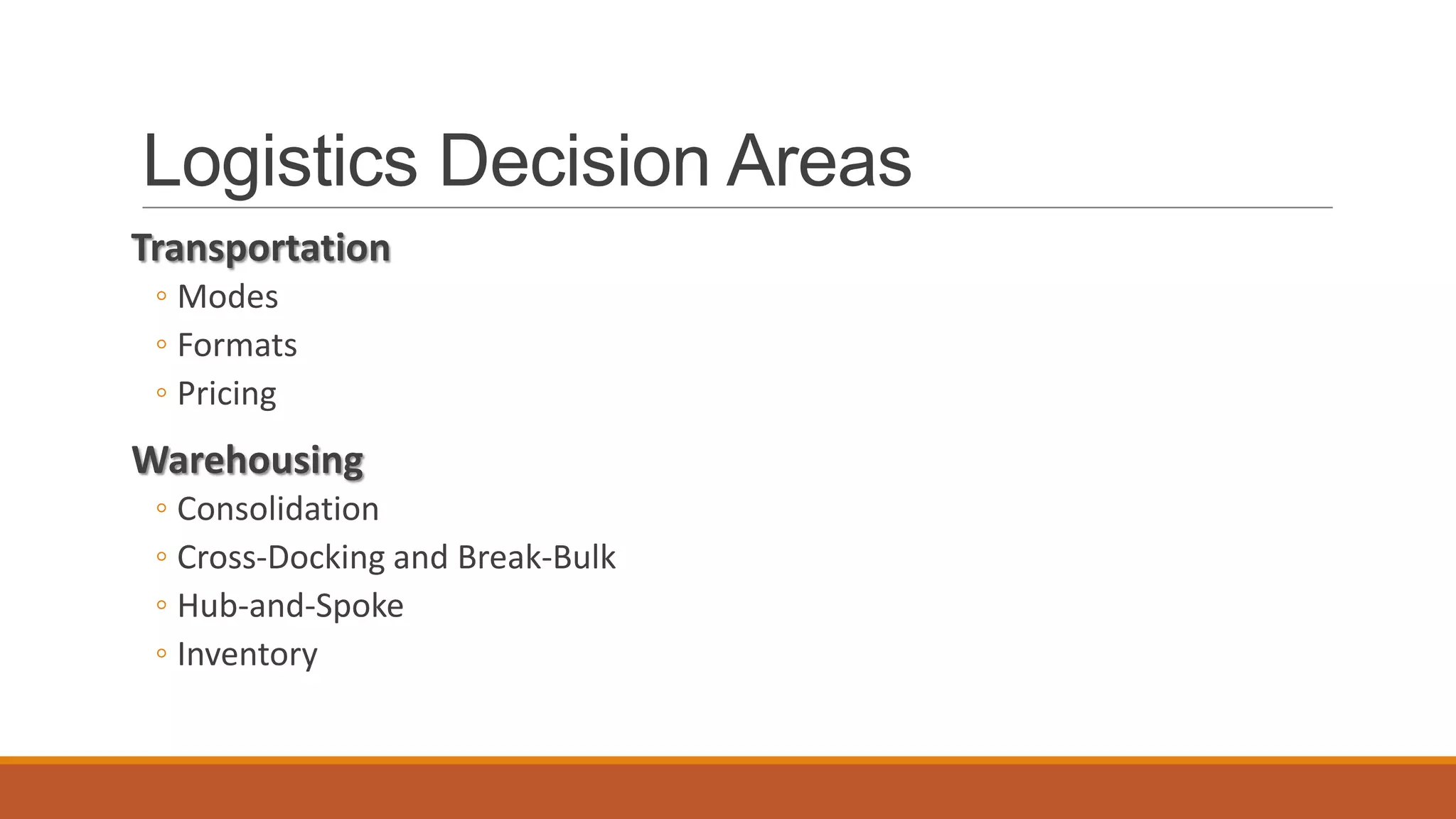 Logistics strategy & planning, Customer Service & Products | PPTX