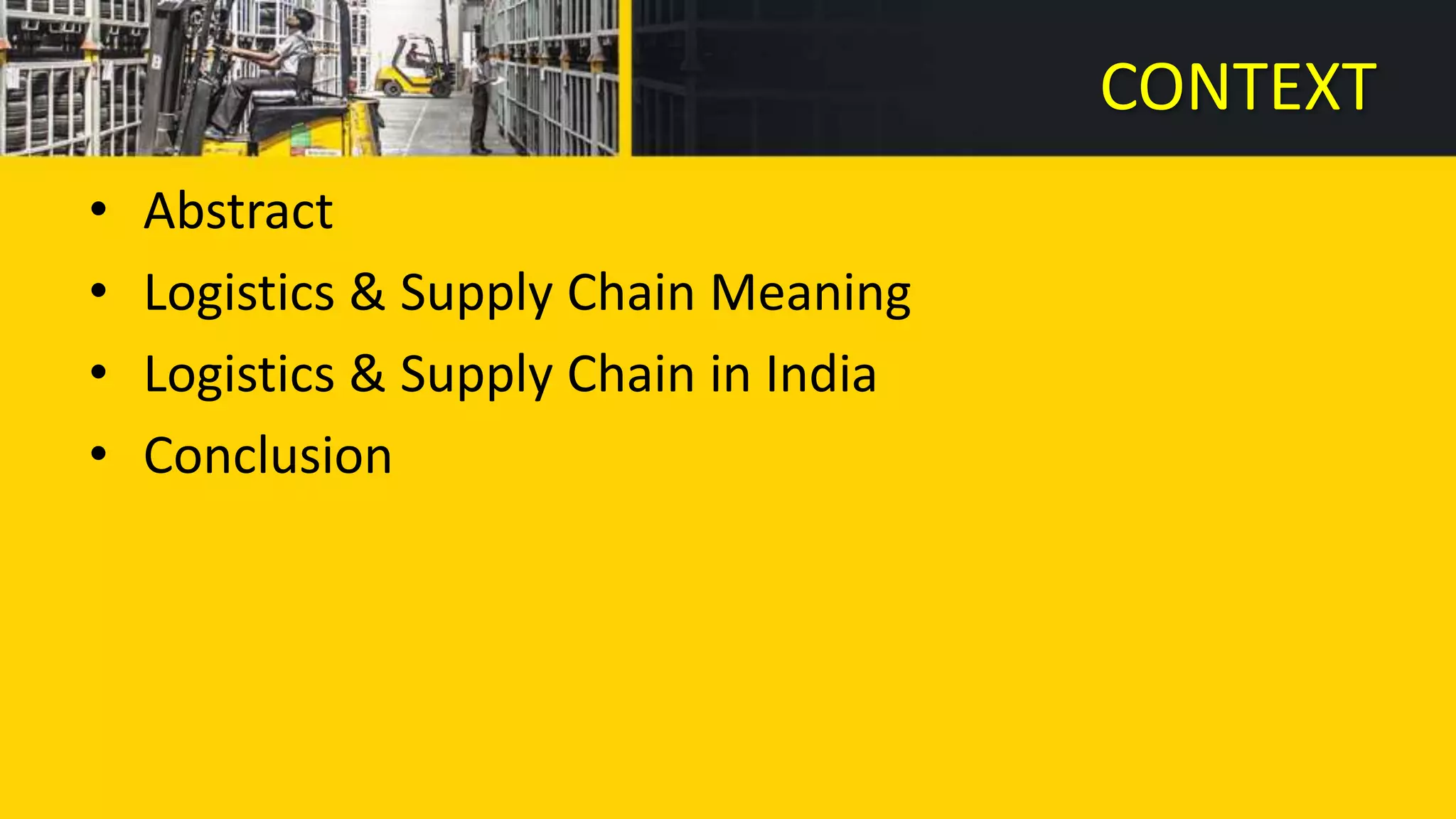 Logistics Supply Chain Management In India Pptx
