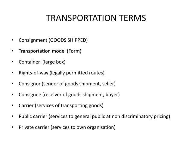Logistics transportation | PPTX