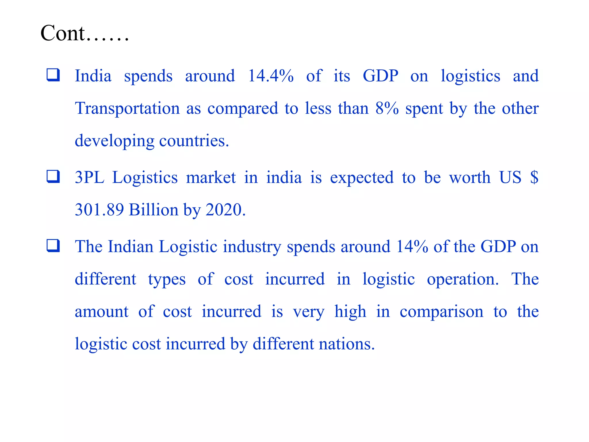 Logistics & transportation industry in india | PPTX