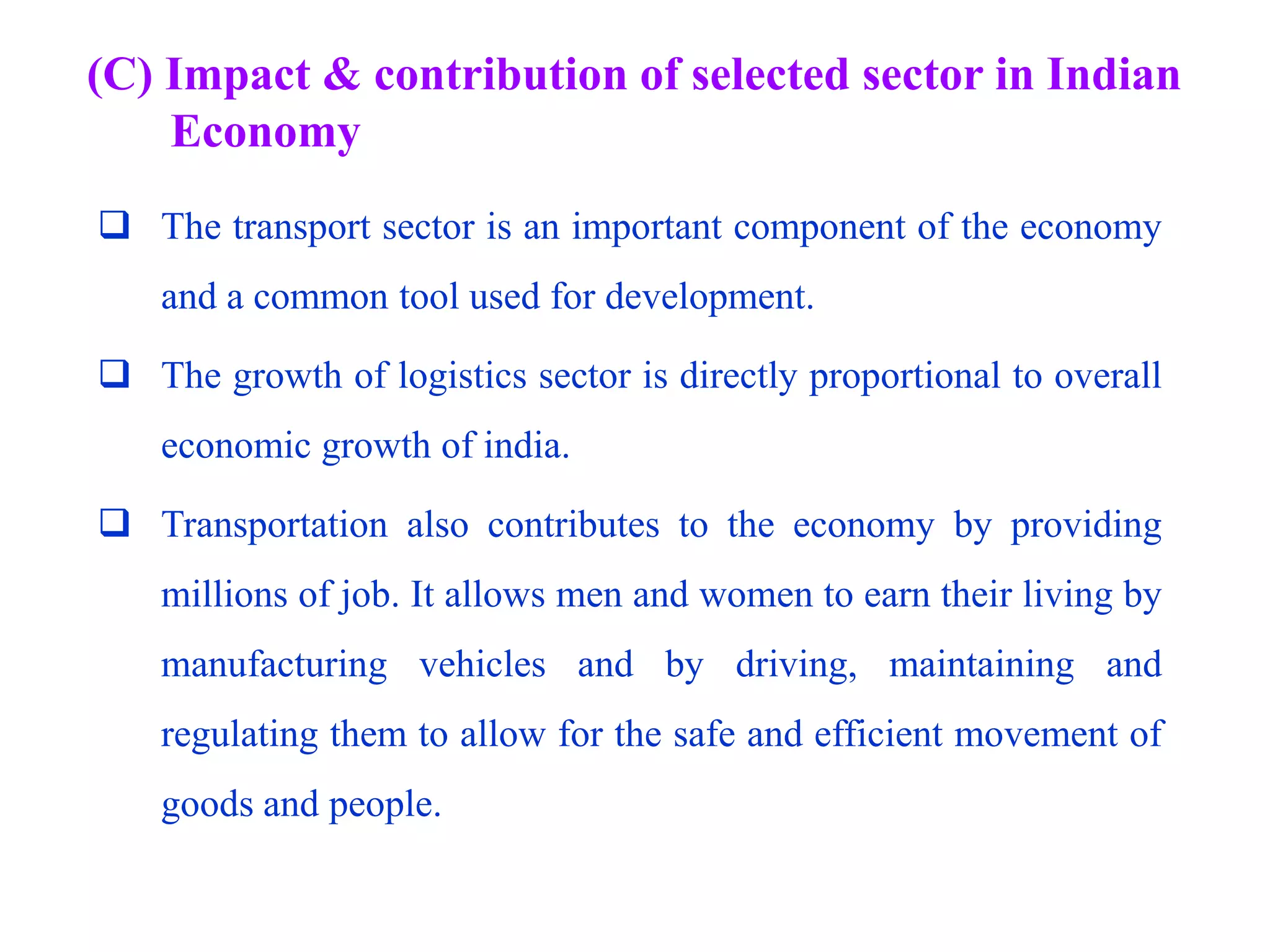 Logistics & transportation industry in india | PPTX