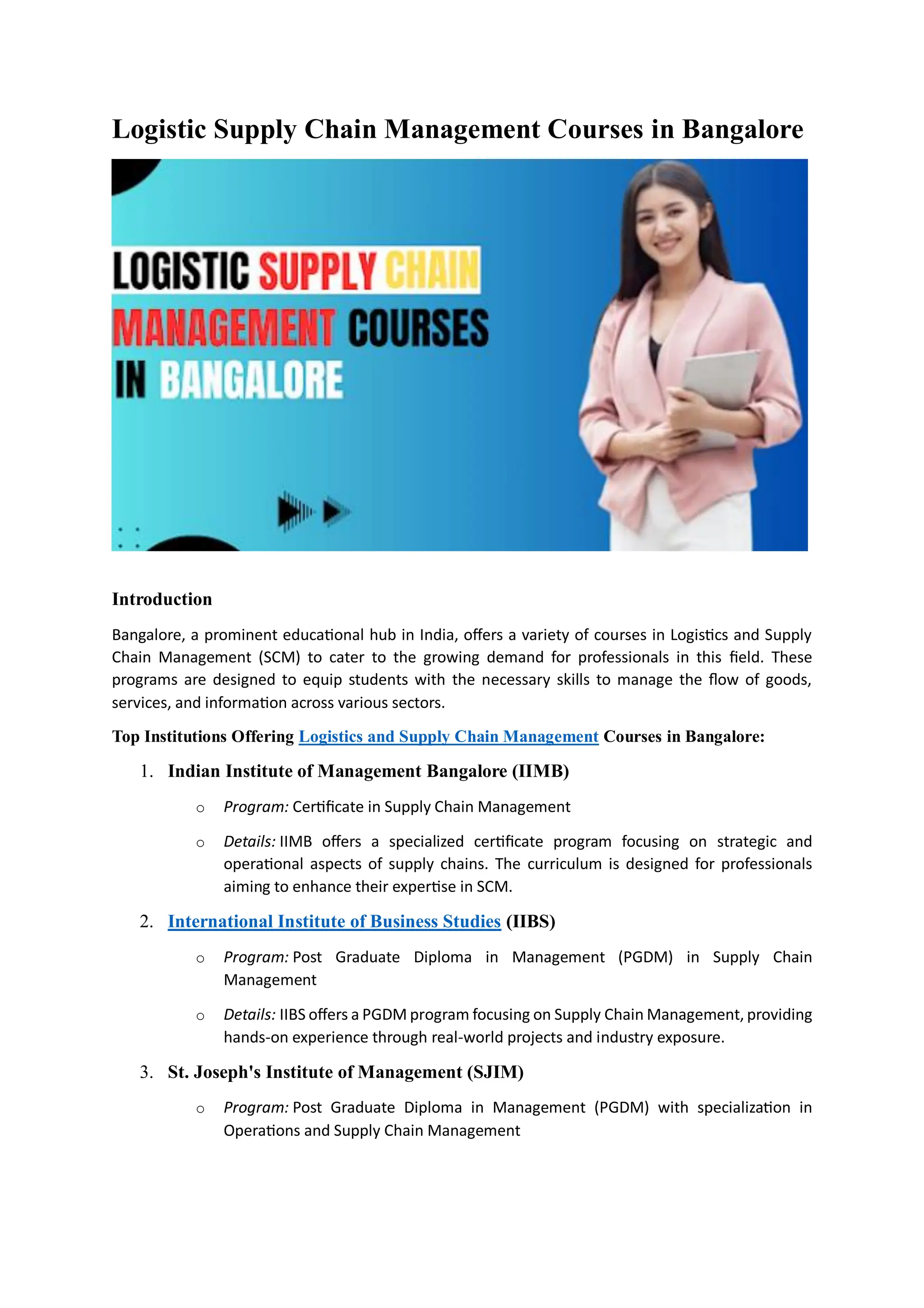 Logistic Supply Chain Management Courses in Bangalore.pdf