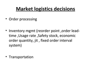Logistics & wholesaling(chap 8 sem-2) | PPT