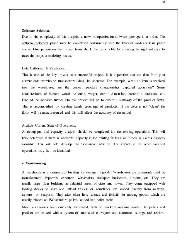 Logistic system analysis