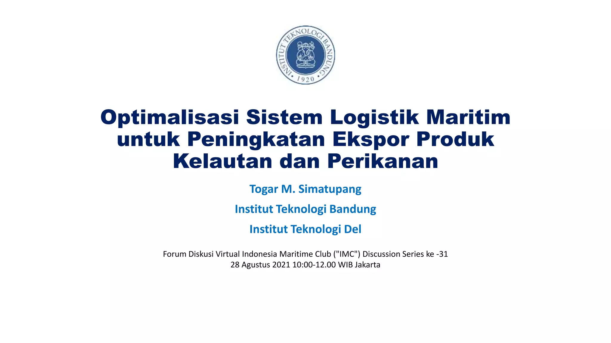 Logistik Maritim Ekspor Ikan Ver3 | PPTX