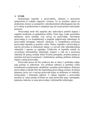 Logistika proizvodnje | DOC