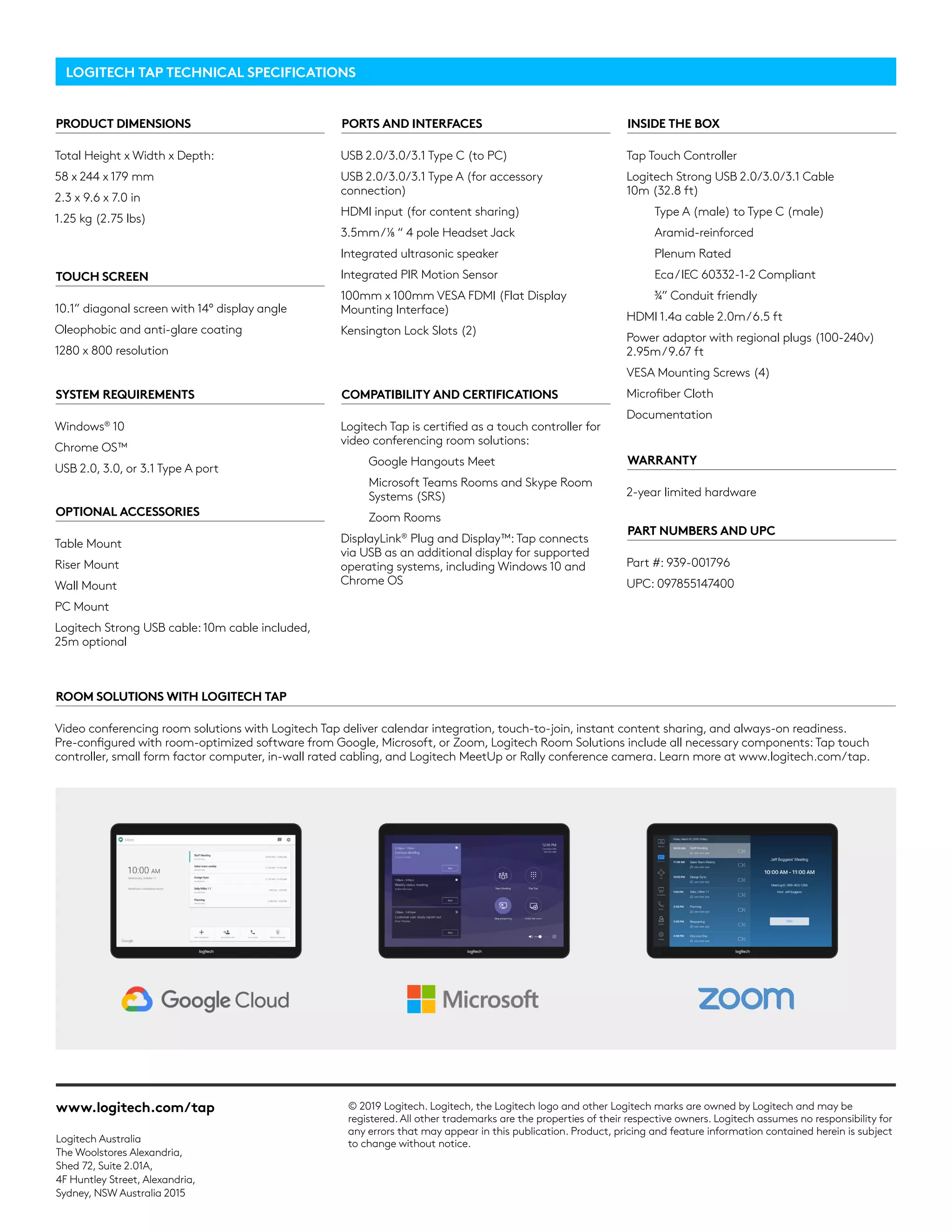 Logitech Tap - Tap Into Better Meetings | PDF