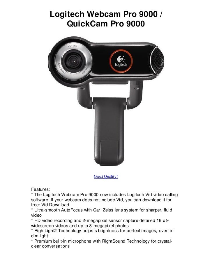 Logitech webcam pro 9000 quickcam pro 9000 find ebays best deals!