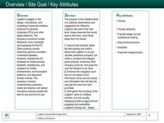 Rick Barron: Logitech Web Design Brief | PPT