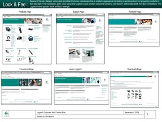 Rick Barron: Logitech Web Design Brief | PPT