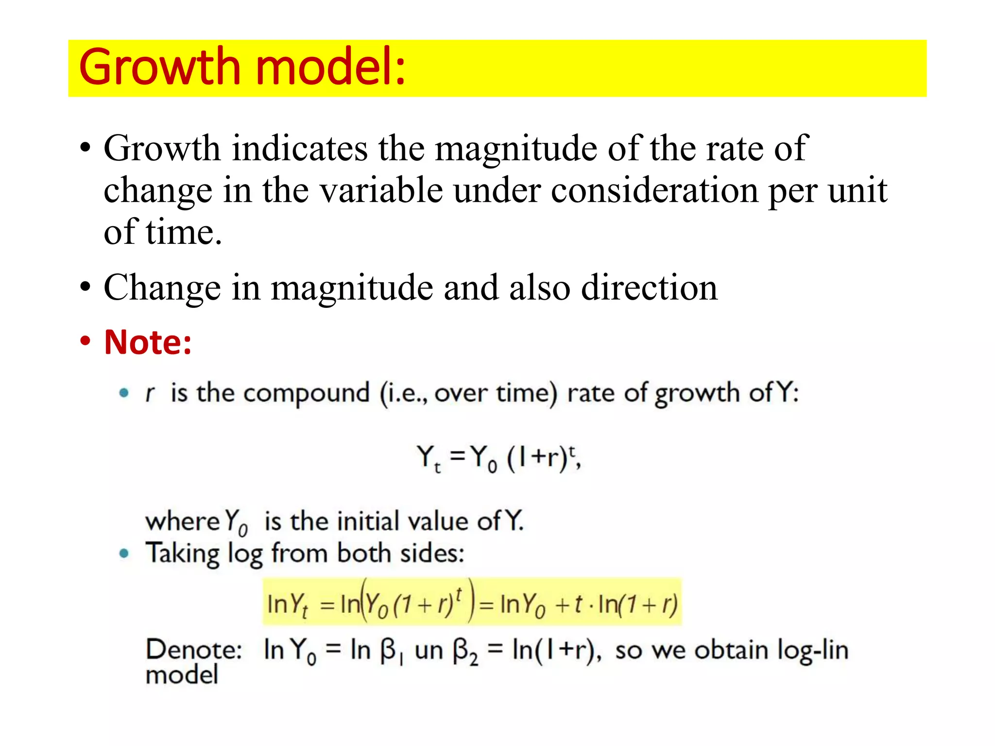 Log lin or growth model | PPT