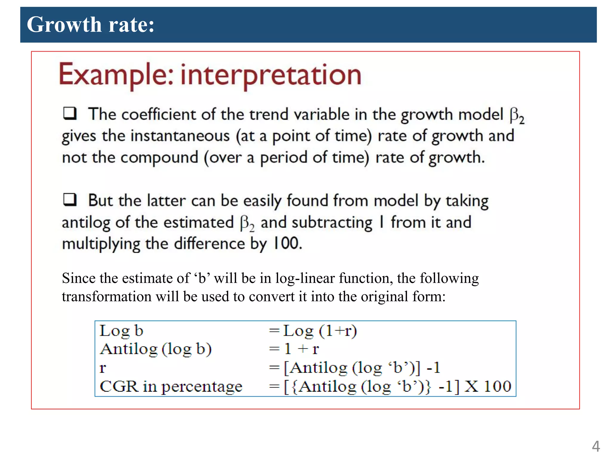 Log lin or growth model | PPT
