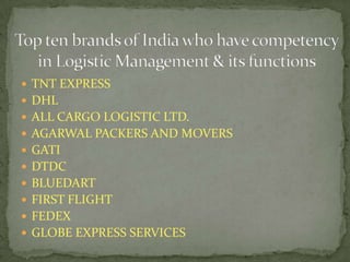 Logistic Management in India | PPTX