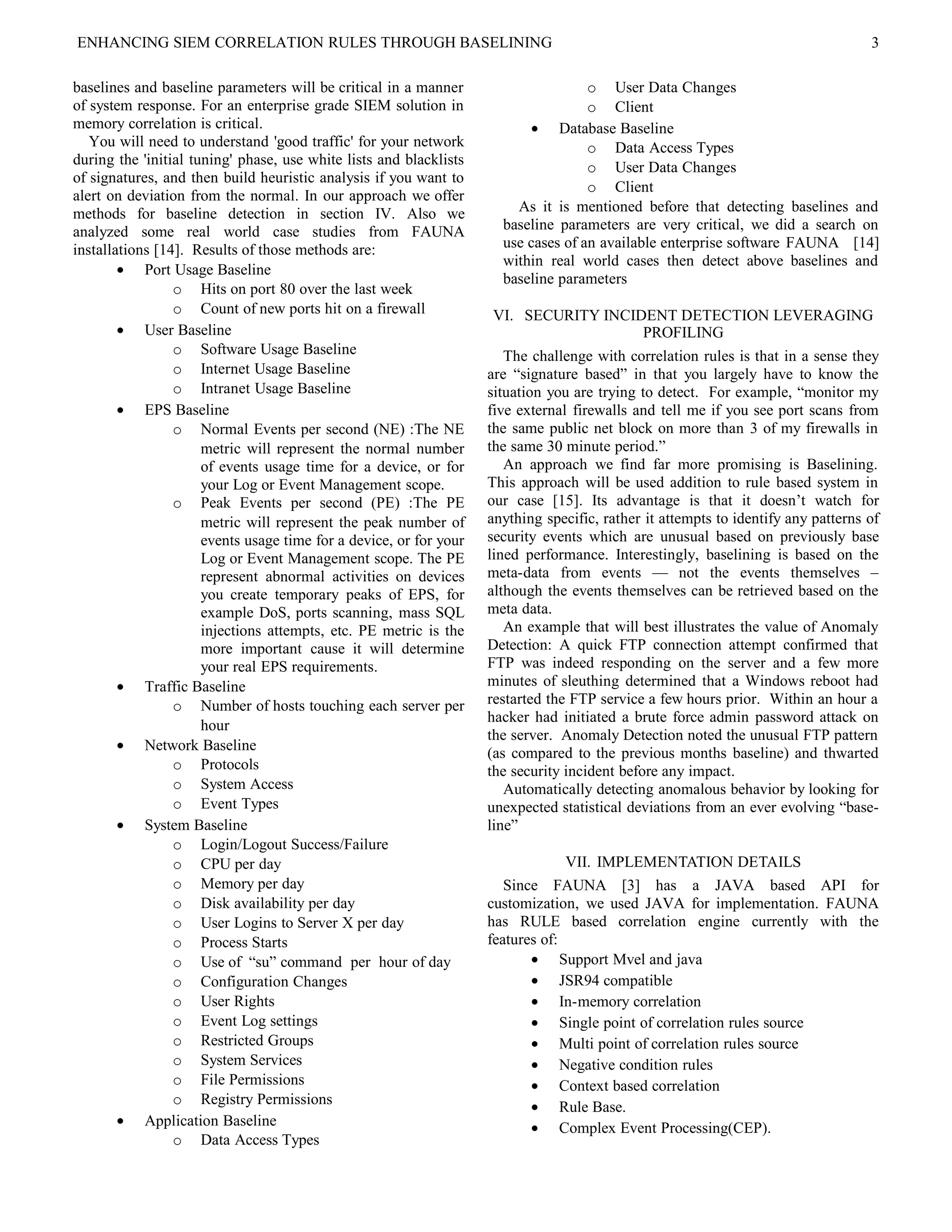 Enhancing SIEM Correlation Rules Through Baselining | DOC