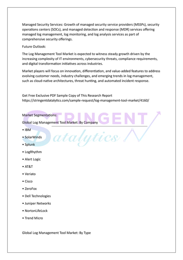Log Management Tool Market size,key trends .pdf