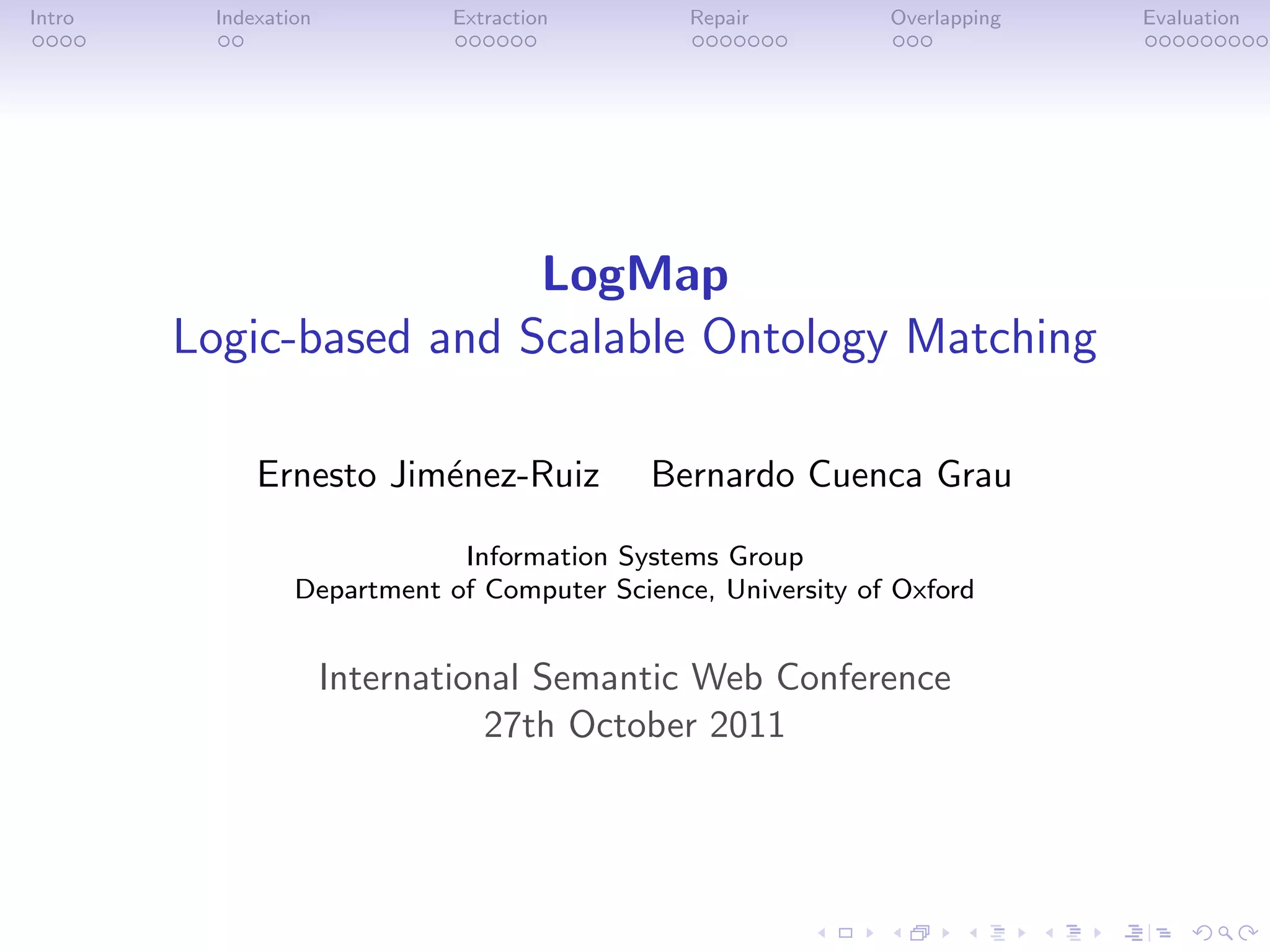 Logmap Logic Based And Scalable Ontology Matching Pdf Databases Computer Software And