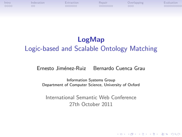 LogMap: Logic-based and Scalable Ontology Matching | PDF | Databases | Computer Software and ...