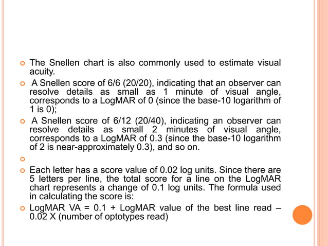 Log mar chart | PPTX
