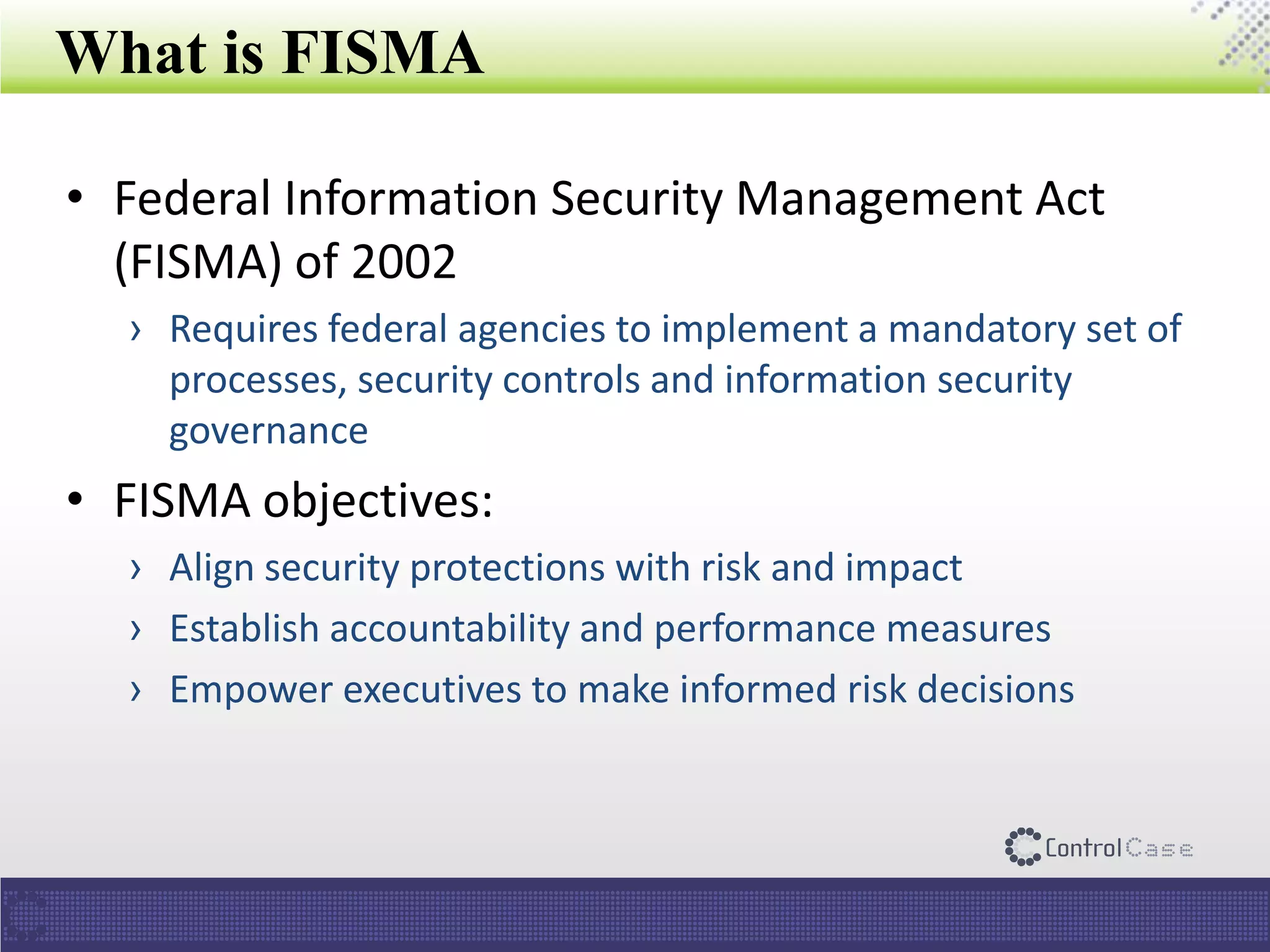 Log Monitoring, FIM– PCI DSS, ISO 27001, HIPAA, FISMA and EI3PA | PPTX