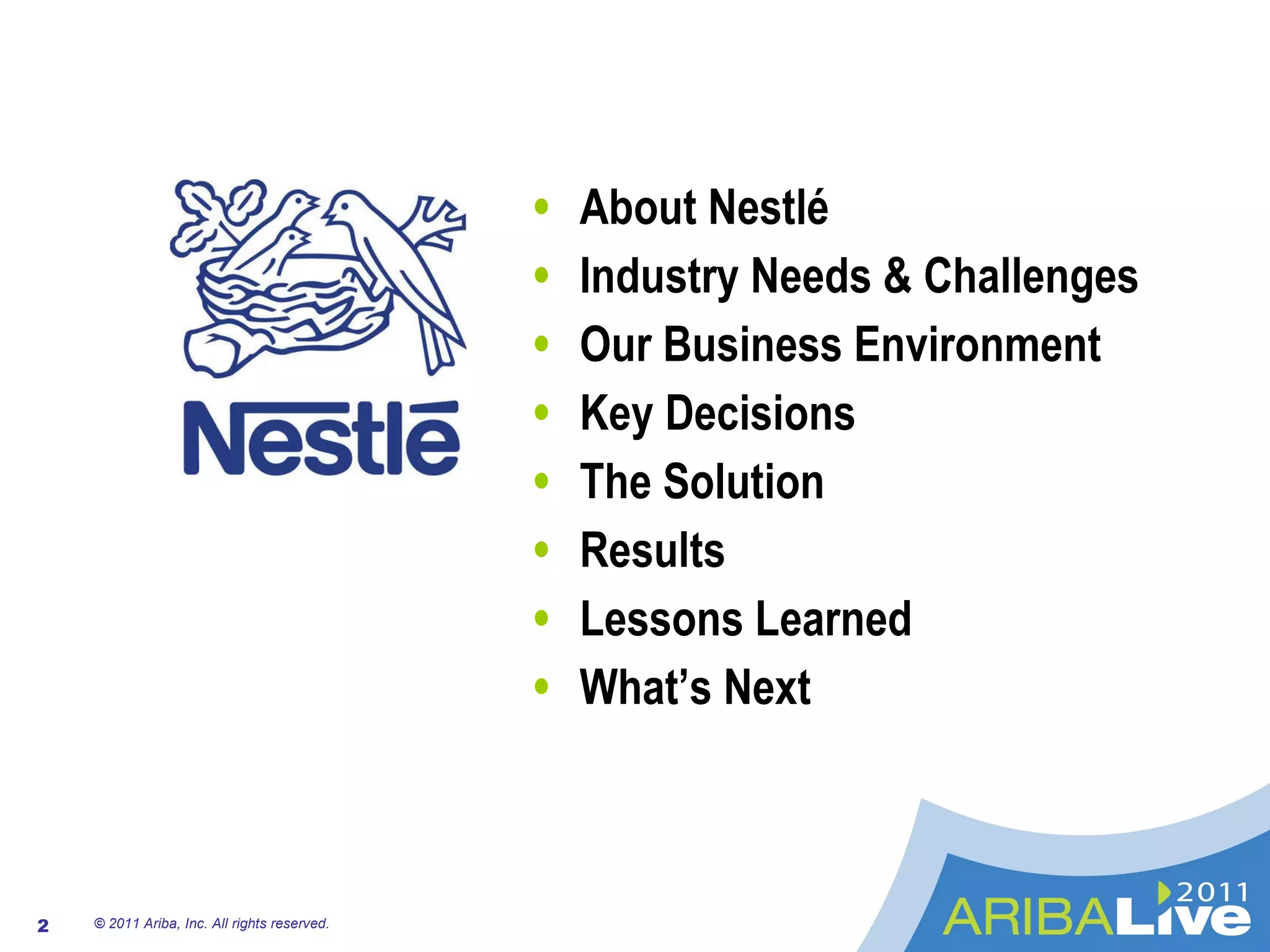 Electronic Procurement Systems Help Nestlé Realize Operational ...