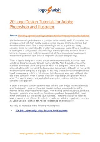 Logo design tutorials for adobe photoshop and illustrator | PDF
