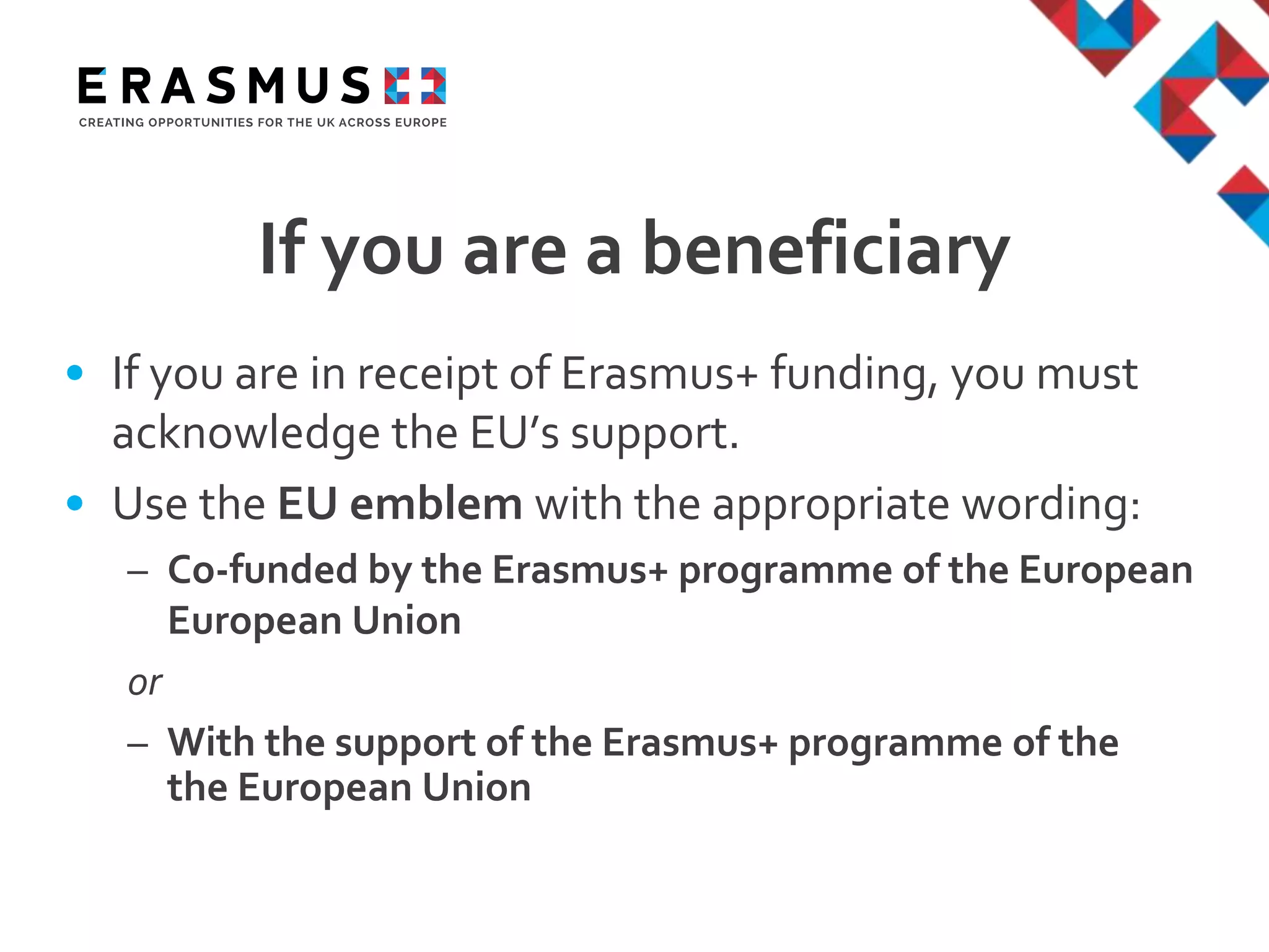 Using the EU emblem: guidance for beneficiaries and promoters | PPTX