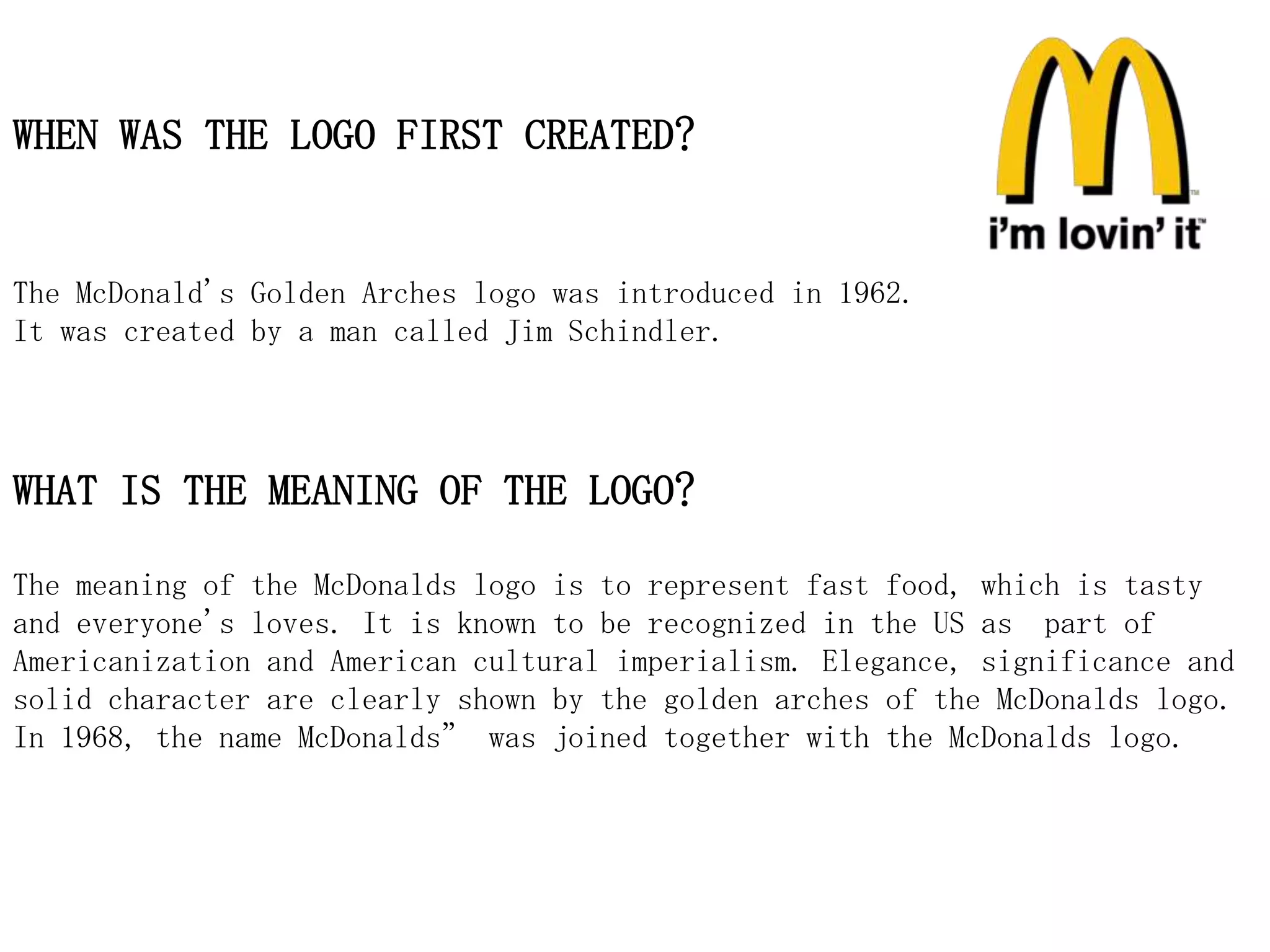 McDonold's Logo | PPTX