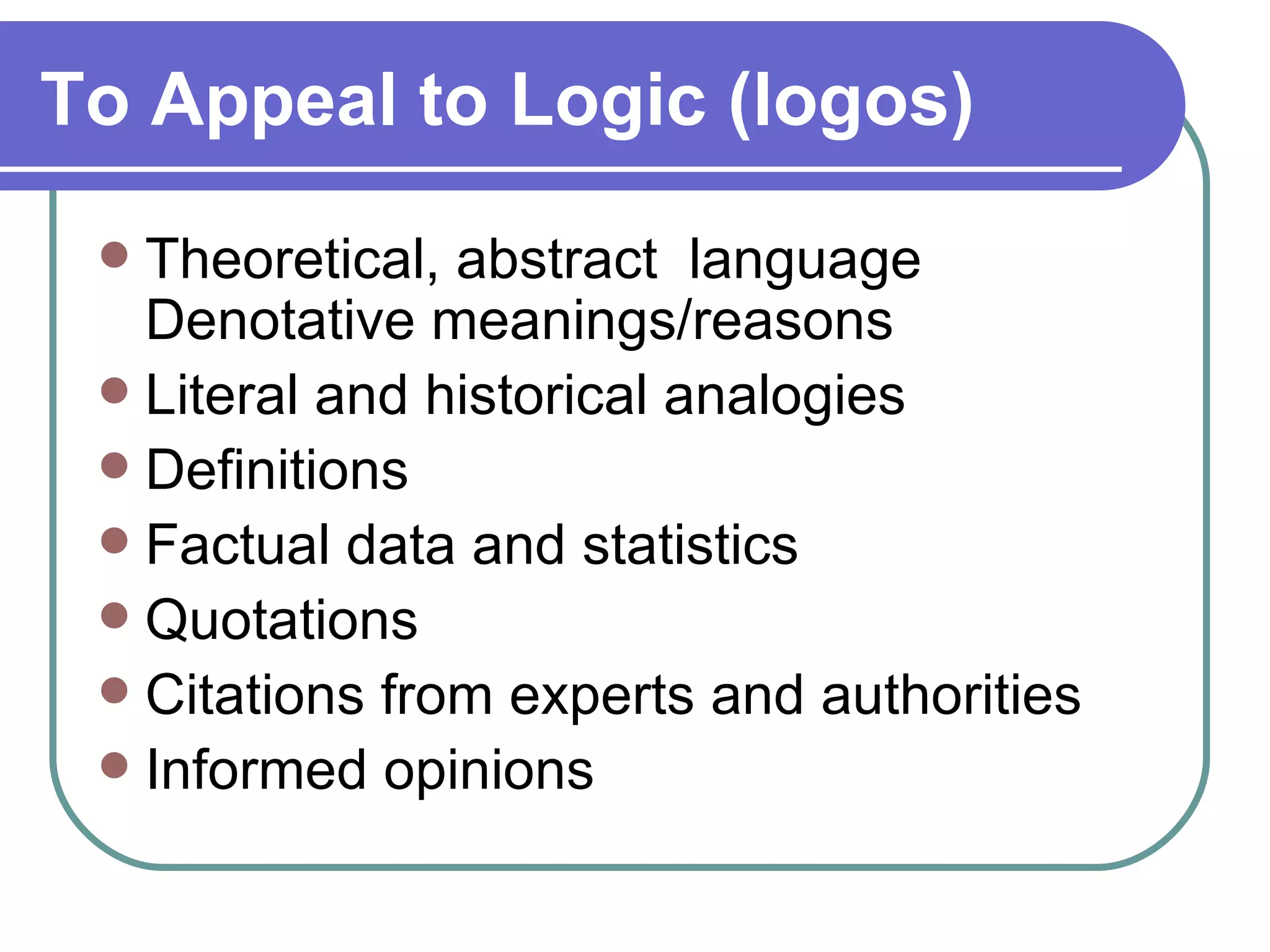 Logos, pathos, ethos | PPT