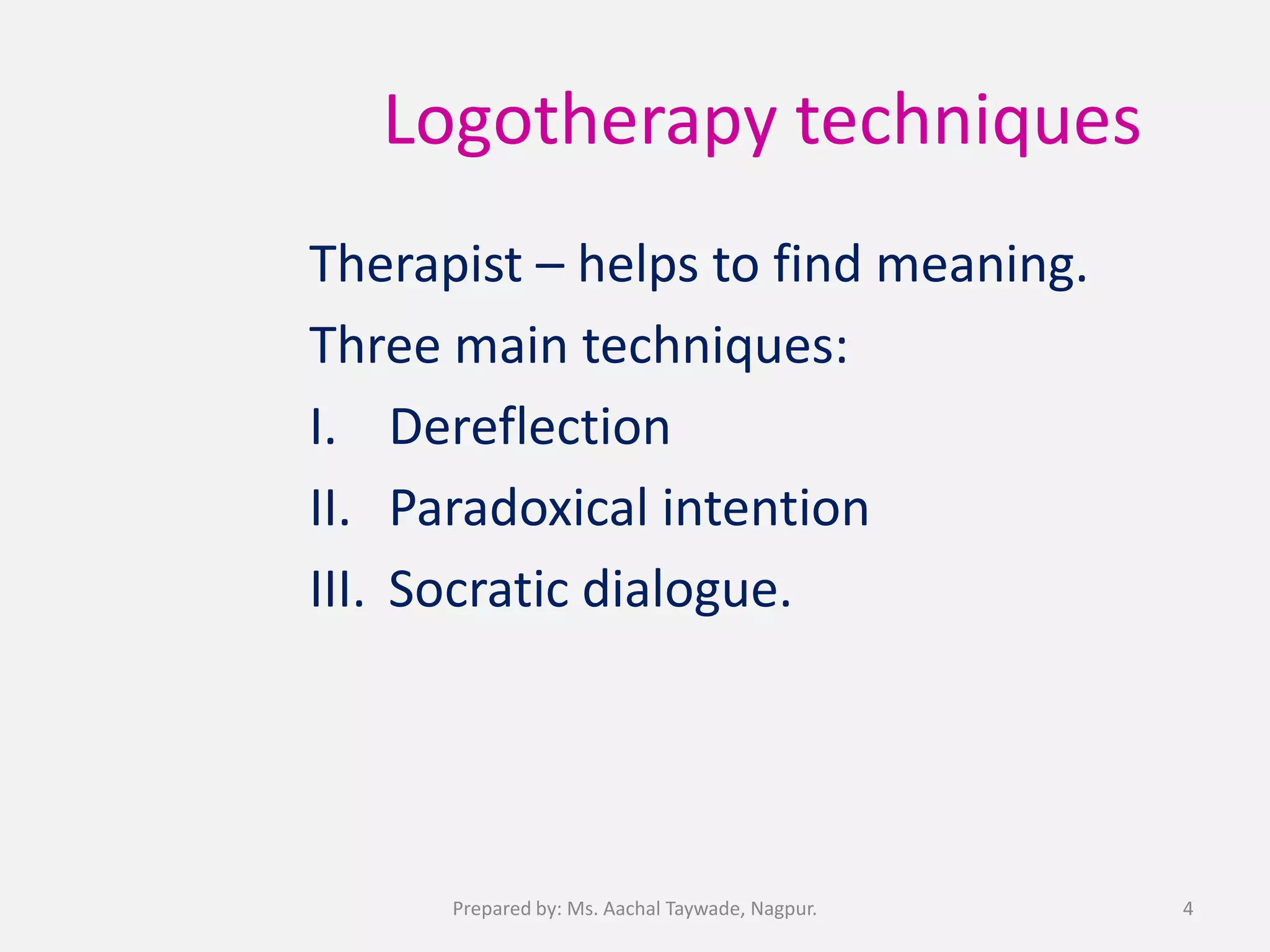 Logo therapy technique | PDF