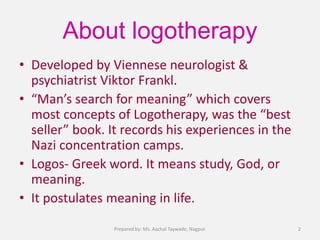 Logo therapy technique | PDF