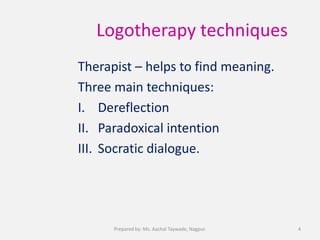 Logo therapy technique | PDF | Physical Therapy | Wellness