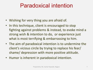 Logo therapy technique | PDF | Physical Therapy | Wellness