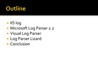 Log parser lizard | PPT