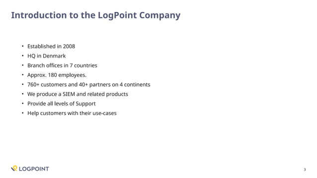 Logpoint Presentation SIEM Presentation Slide | PPT