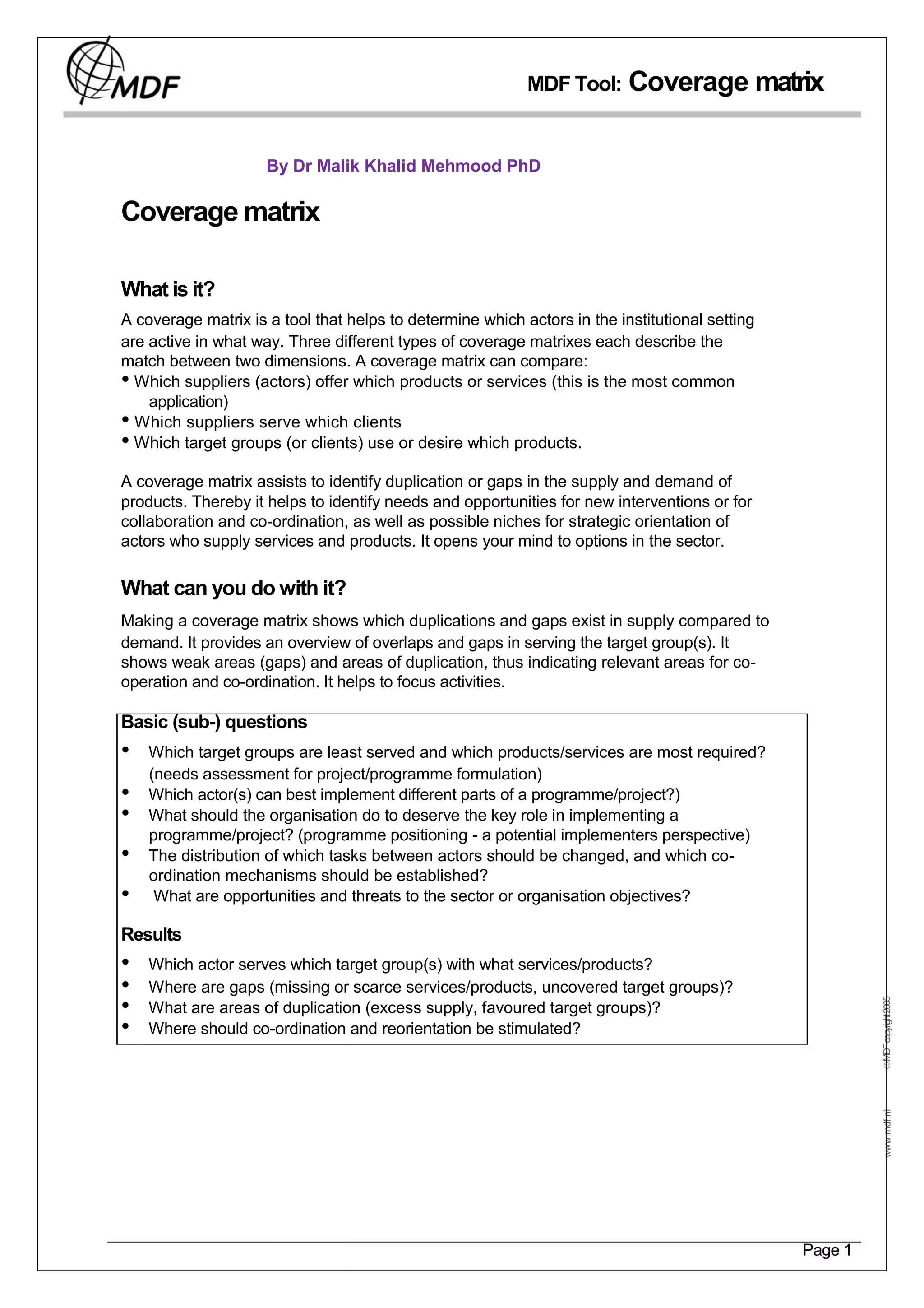 Logramme coverage_matrix__by dr malik khalid mehmood ph_d | PDF | Free ...