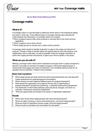 Logramme coverage_matrix__by dr malik khalid mehmood ph_d | PDF | Free ...