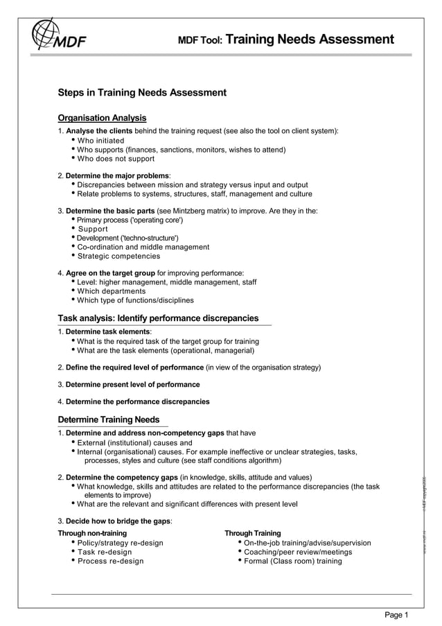 Logramme _training_needs_assessment__by dr malik khalid mehmood ph_d | PDF