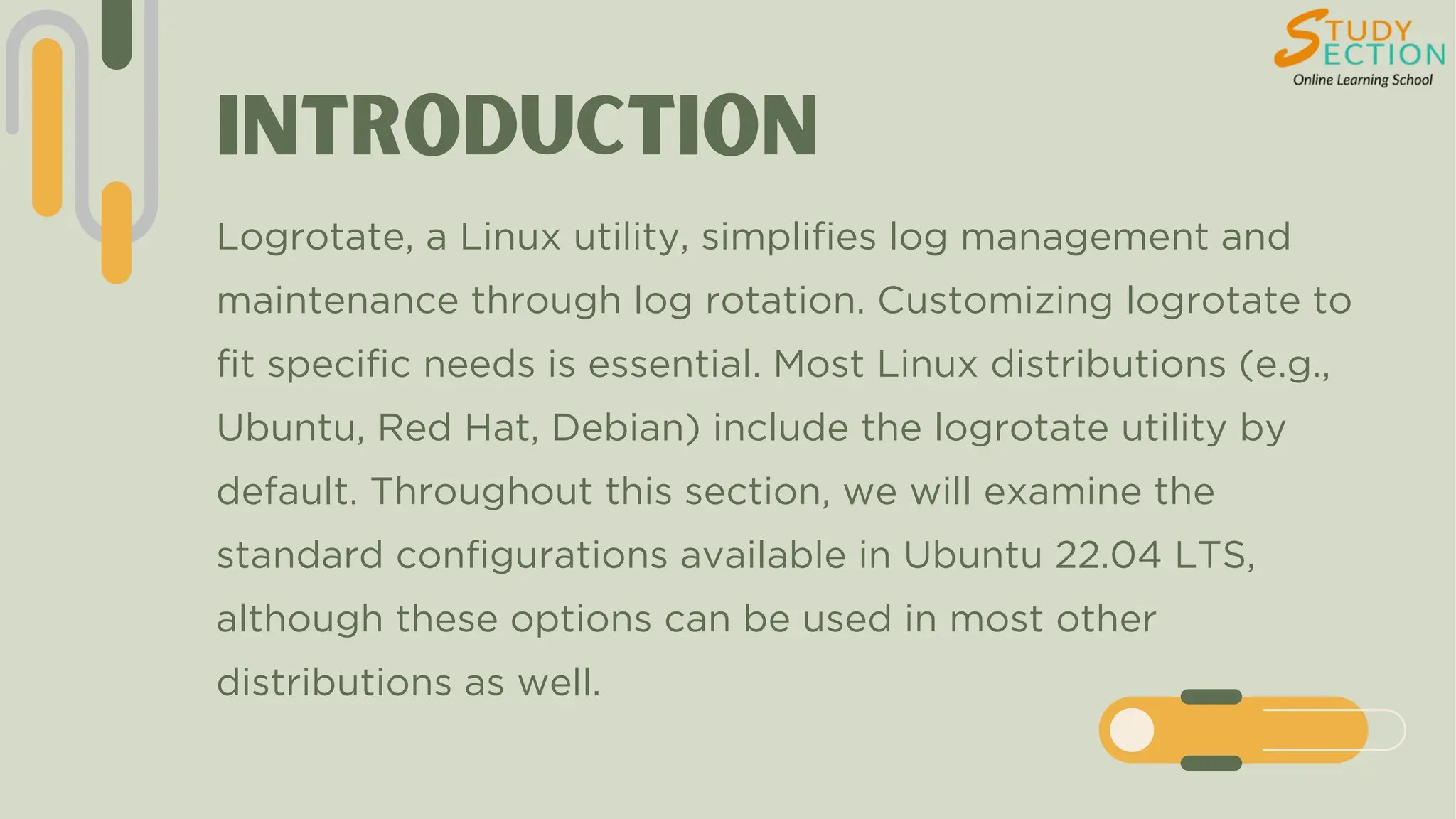 The logrotate utility allows you to rotate your logs | PDF