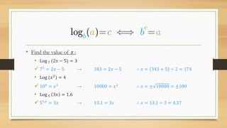 Tutorial on Logarithms | PPT