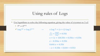 Tutorial on Logarithms | PPT