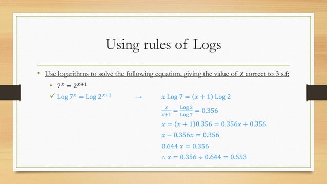 Tutorial on Logarithms | PPT