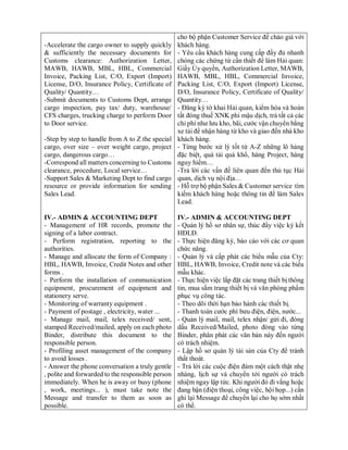 FORWARDER-Working Instructions for departments (eng-vnm) (s) | PDF